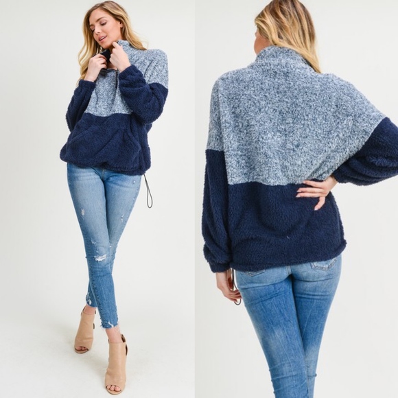 BellanBlue | Sweaters | Georgia Fuzzy Sweater Navy | Poshmark